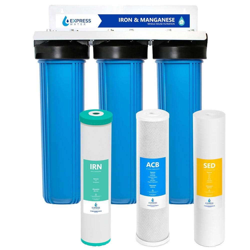 Express Water Iron Filter Whole House Water Filter System 3-Stage Water ...