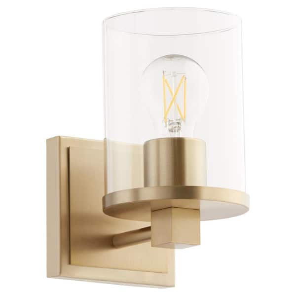 Quorum INTERNATIONAL Bolton 4.75 in. W 4-Light Aged Brass Mount 523-1-80 - The Home Depot