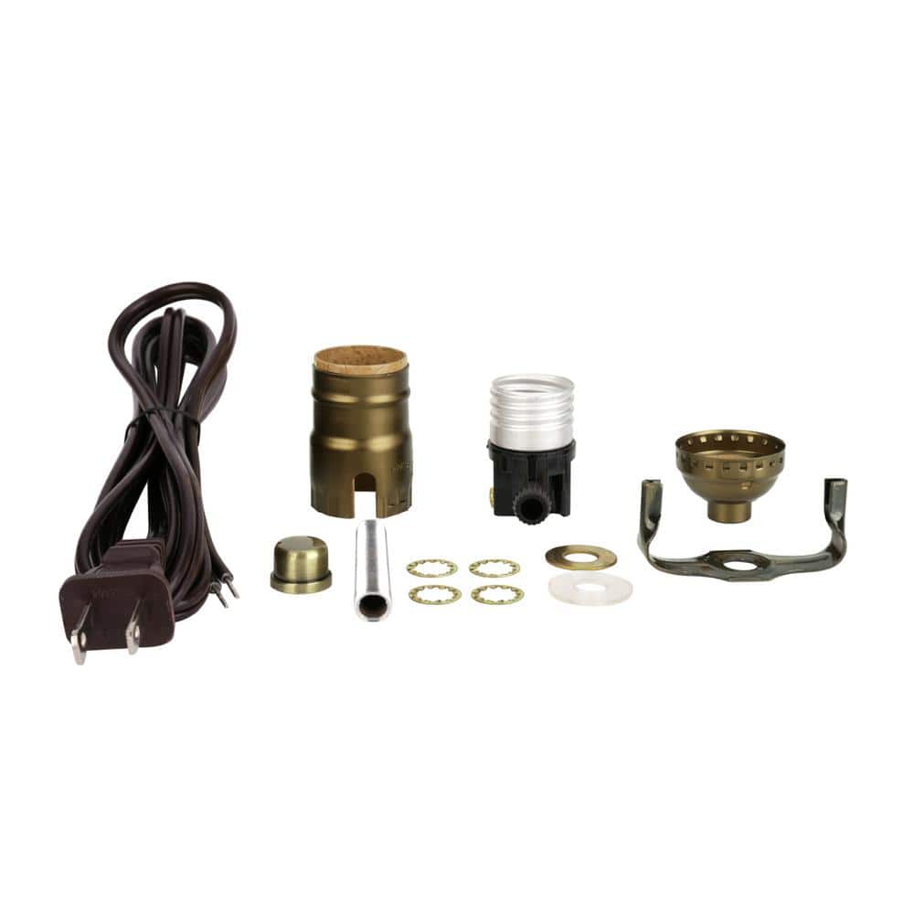 Aspen Creative Corporation Antique Brass Table Lamp Socket Kit (1-Pack ...