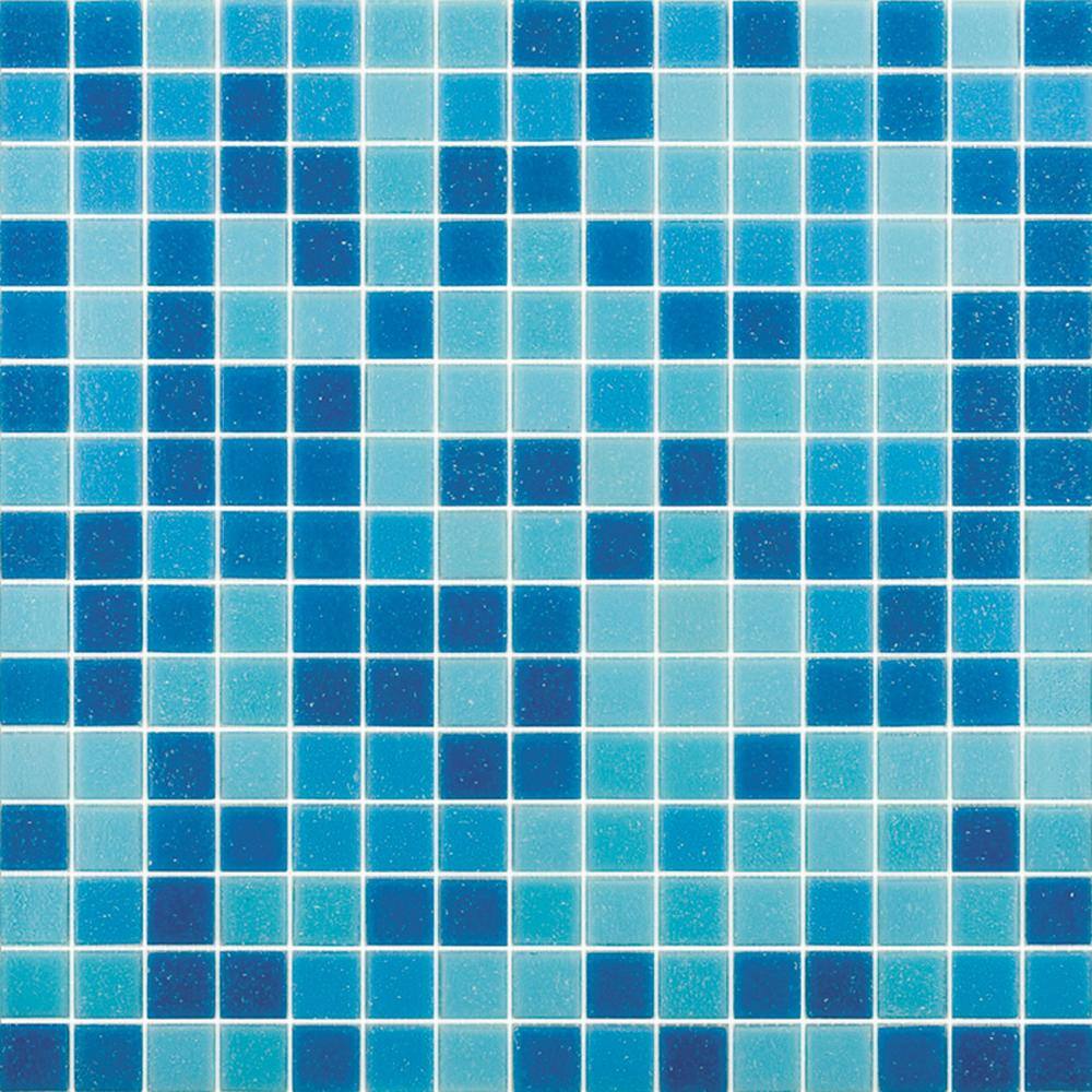 Apollo Tile Mingles 12 in. x 12 in. Glossy Pacific Blue Glass Mosaic ...