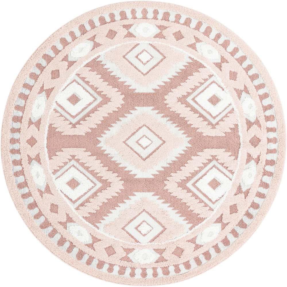 Unique Loom Boho Gigi Pink 7 ft. 10 in. x 7 ft. 10 in. Area Rug 3188707 ...