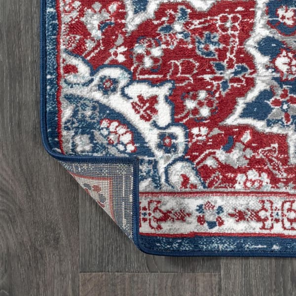 JONATHAN Y Modern Persian Vintage Moroccan Medallion Navy/Red 4 ft. x 6 ...