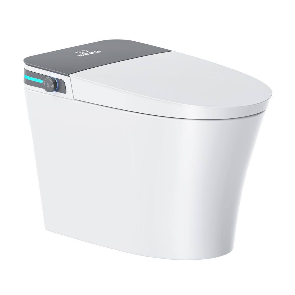HOROW 10 in. Rough-In Elongated 1/1.27 GPF Smart Bidet Toilet in White ...