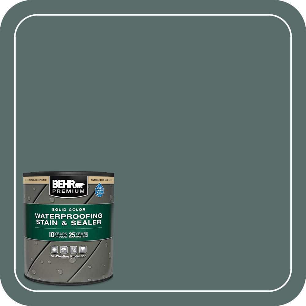 BEHR PREMIUM 1 qt. #N430-6A Hidden Gem Solid Color Waterproofing ...