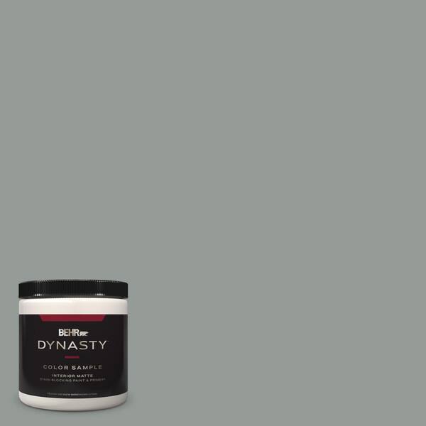 BEHR DYNASTY 8 oz. #BXC-66 Dusk Blue Matte Stain-Blocking Interior ...