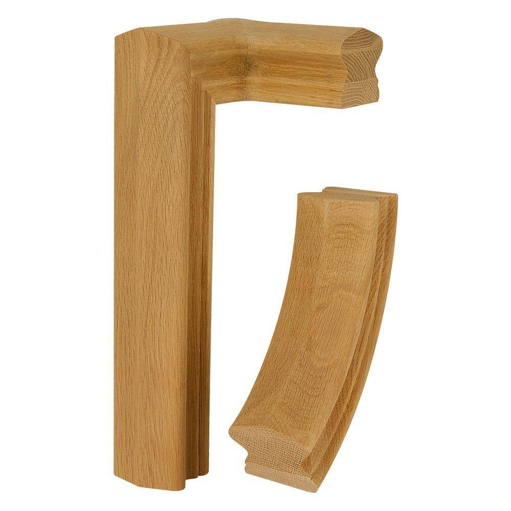 EVERMARK Stair Parts 7586 Unfinished White Oak Right-Hand 2-Rise ...