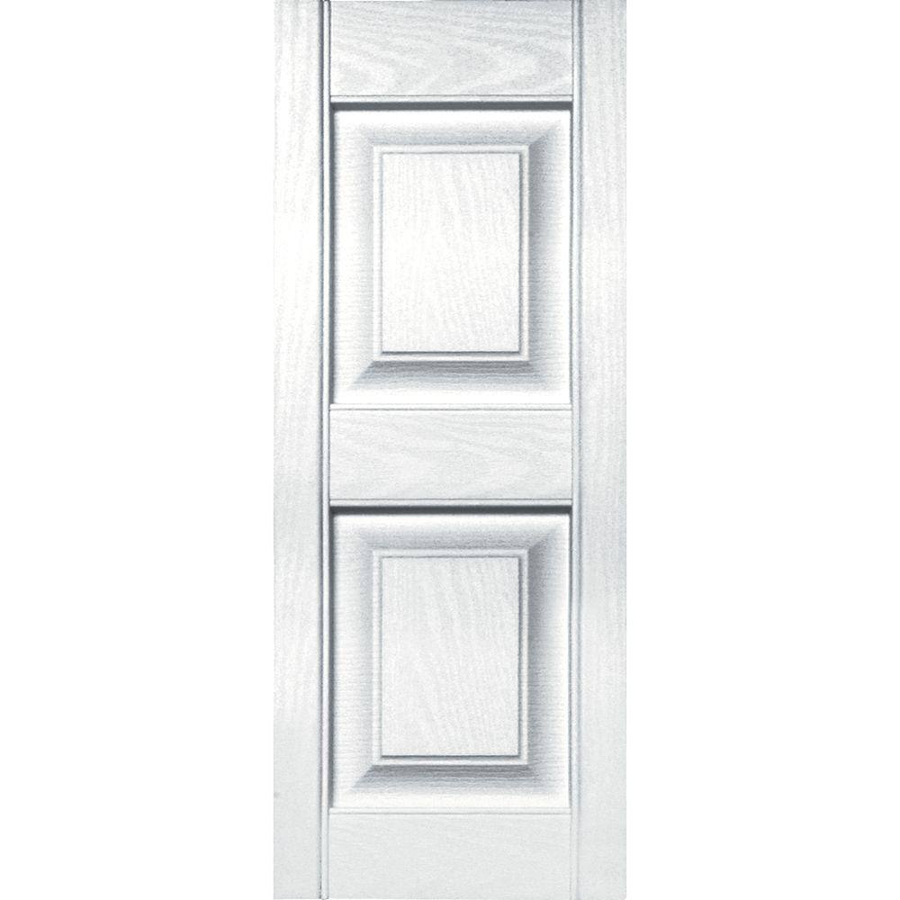 Builders Edge 12 in. x 31 in. Raised Panel Vinyl Exterior Shutters Pair ...