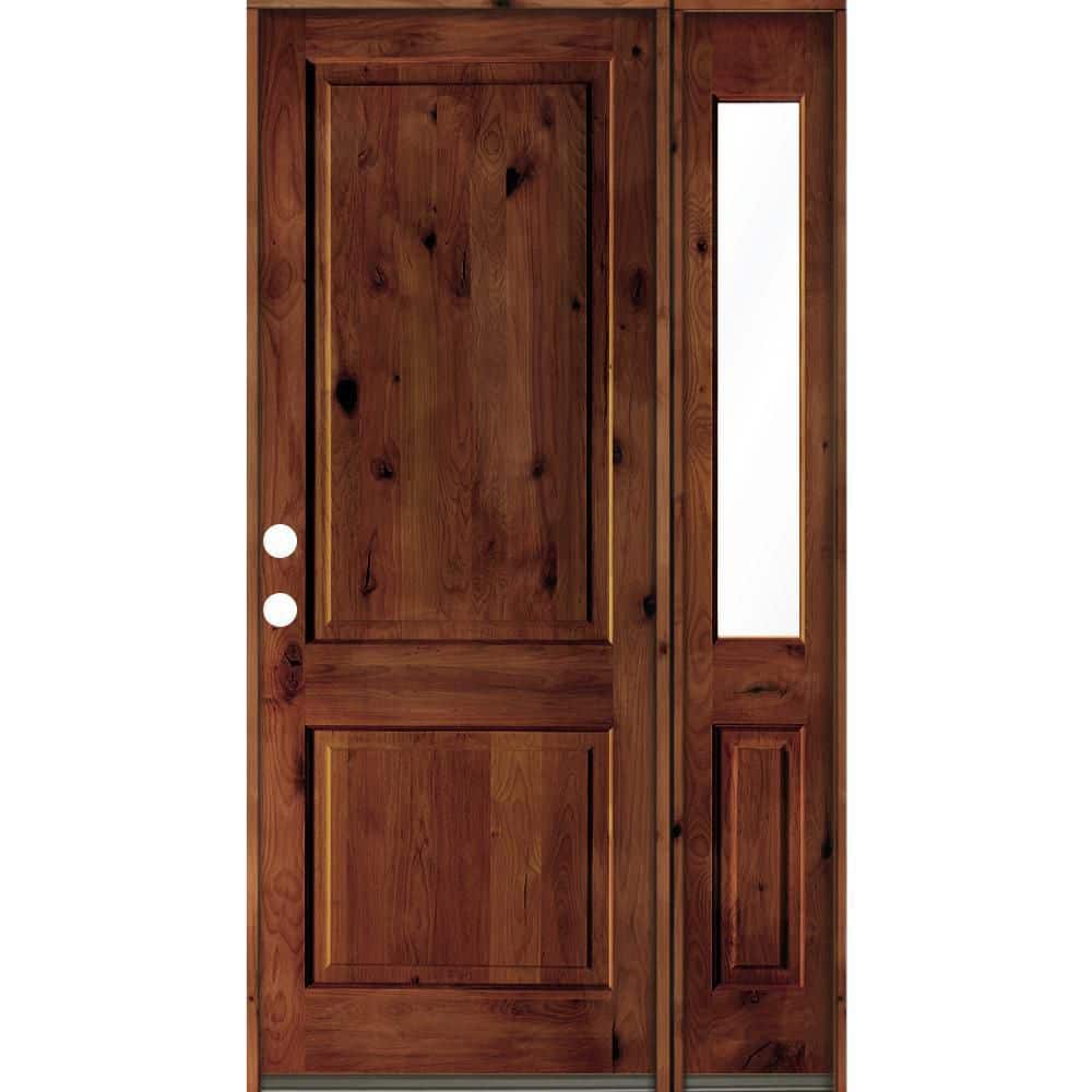 Krosswood Doors 50 in. x 96 in. Knotty Alder Right-Hand/Inswing Clear ...