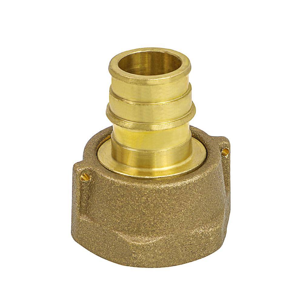 PLUMBFLEX 3/4 in. PEX A x 1 in. FNPS Brass Water Meter Coupling with ...