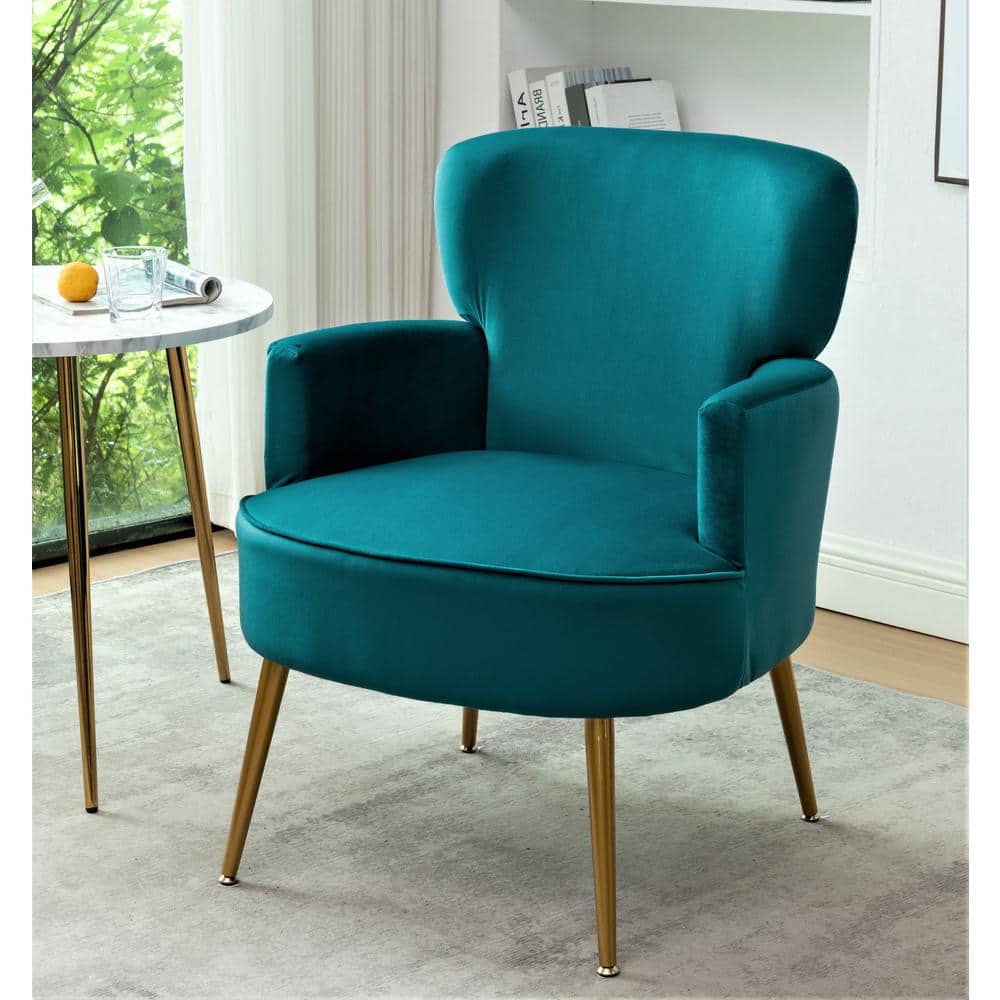 US Pride Furniture US Pride Understated Greenish Blue Velvet Arm Accent ...