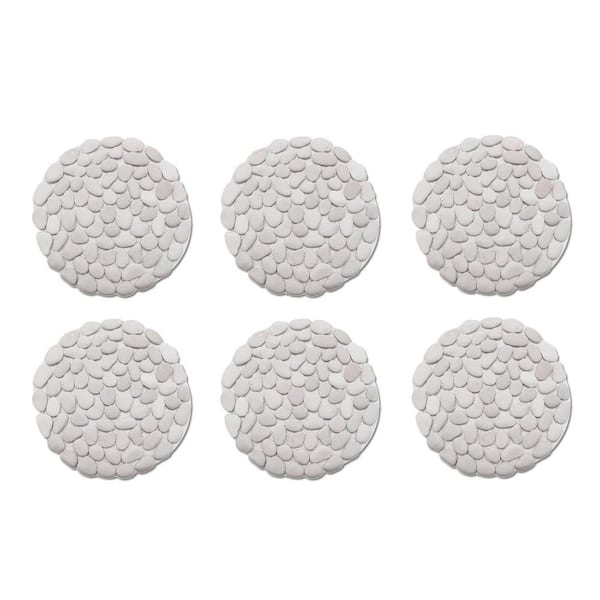 Oyezvary 12 in. White River Rock Stepping Stones Polished Pebble ...
