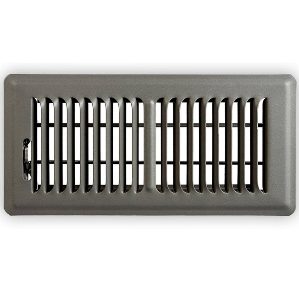 SPEEDI-GRILLE 4 in. x 12 in. Steel Floor Register, Storm Gray with ...