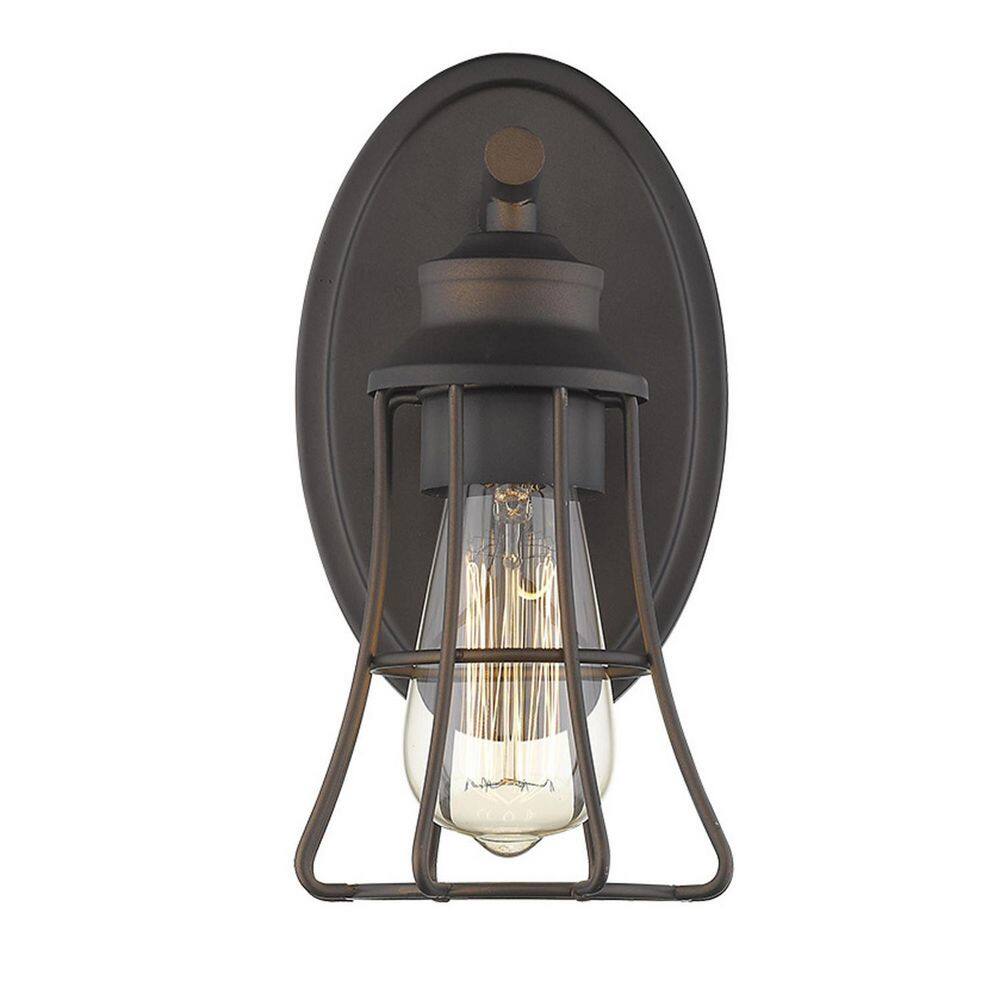 HomeRoots 9.75 in. Black Indoor Hardwired Sconce with No Bulbs Included ...
