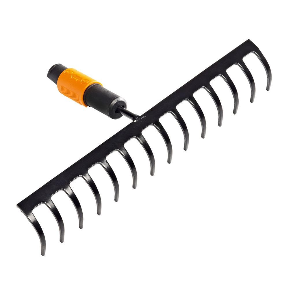 Fiskars 14 in. QuikFit Garden Rake Interchangeable Head Attachment ...