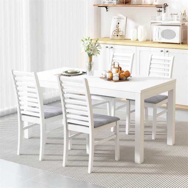Costway Modern White Polyester Dining Chair Set of 2 Kitchen Chair with ...