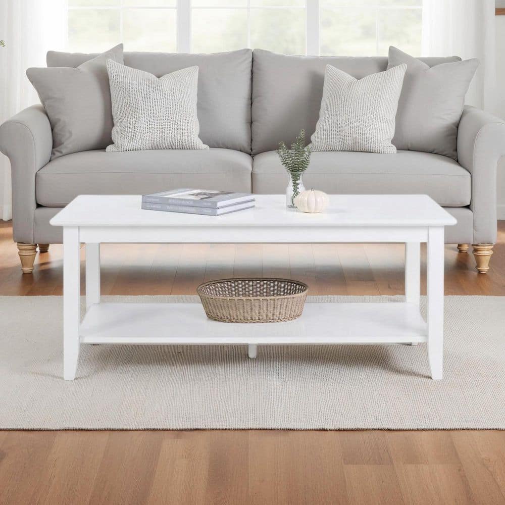 Convenience Concepts American Heritage 42 in. White Rectangle MDF ...