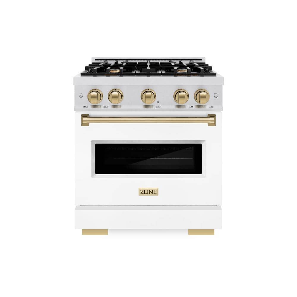 ZLINE Kitchen and Bath Autograph 30 in. Classic Gas Range with 4 ...
