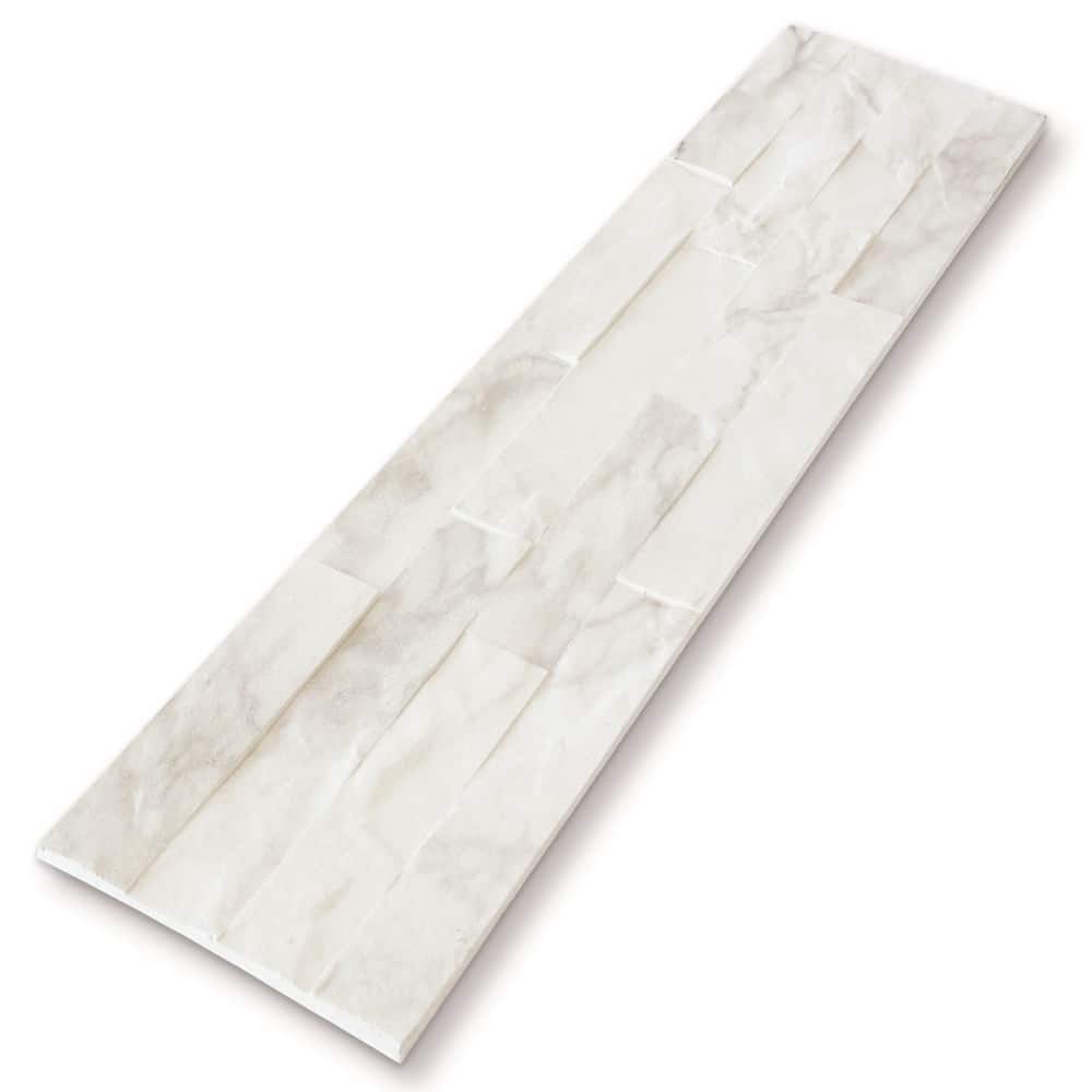 sunwings Quartizite Panel 6 in. x 23.6 in. Matte Carrara White Natural ...