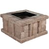 Pavestone RumbleStone 38.5 in. x 21 in. Square Concrete Fire Pit Kit No ...