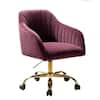 JAYDEN CREATION Sinda Modern Purple Velvet Swivel and Adjustable Task ...