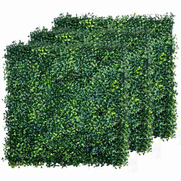 AUTMOON 20 x 20 in. Artificial Boxwood Panels, Plastic Privacy Screen ...