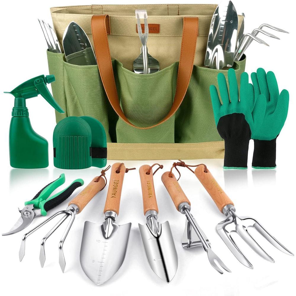 Misopily 10 Pieces Gardening Tools Set Heavy Duty Stainless Steel ...