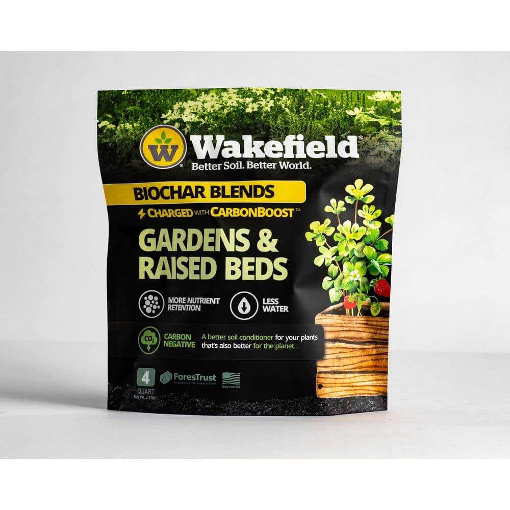 WAKEFIELD Biochar Blend with CarbonBoost for Gardens and Raised Beds ...
