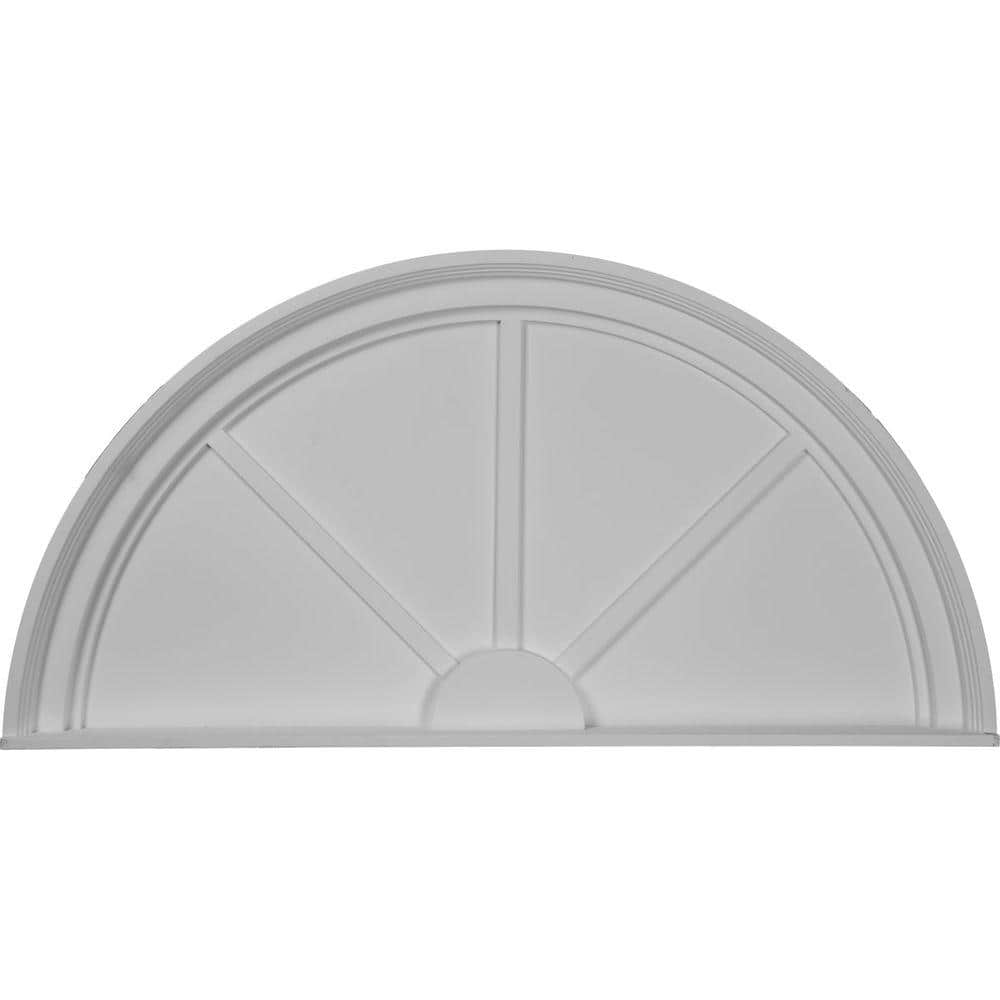 Ekena Millwork 36 in. x 1 1/8 in. x 18 in. Half Round Spoked Pediment ...