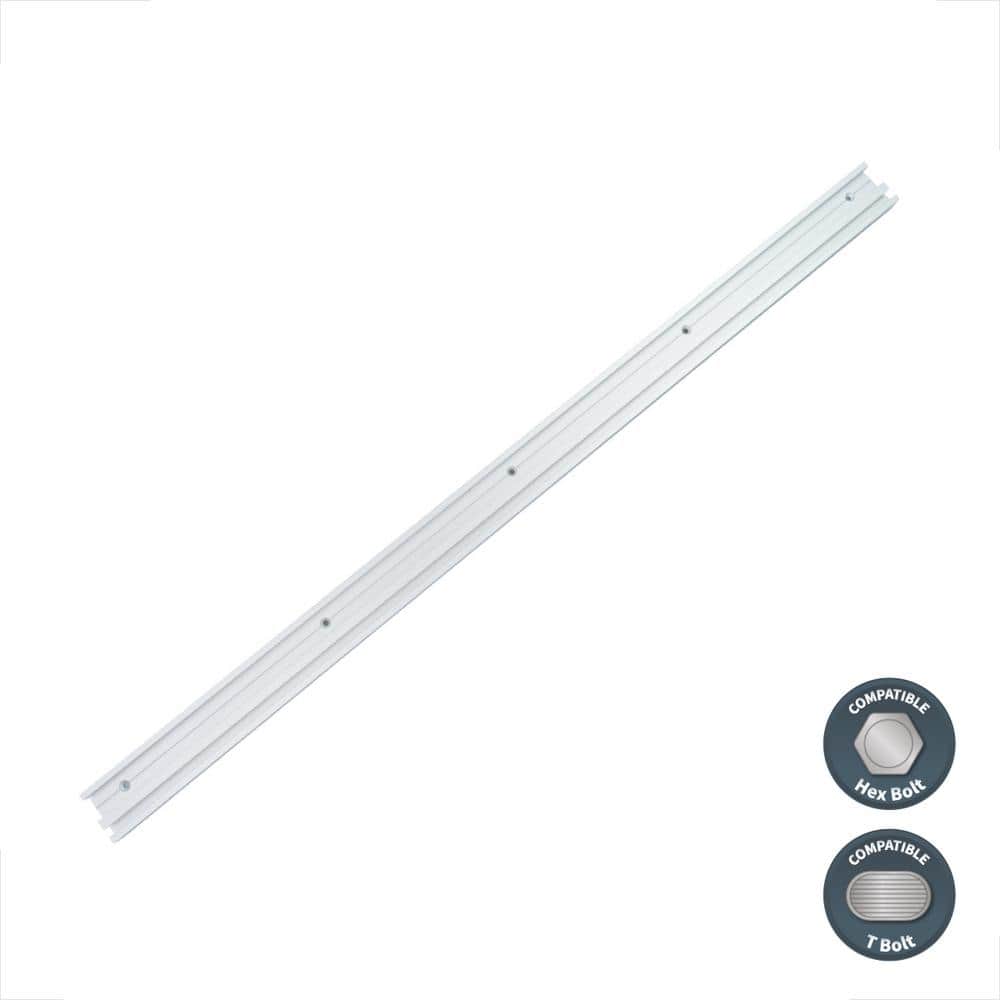 POWERTEC 48 in. Dual Track Rail Aluminum Combo T-Track and Miter Track ...