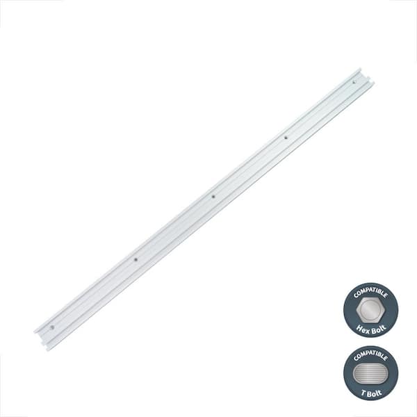 POWERTEC 48 in. Dual Track Rail Aluminum Combo T-Track and Miter Track ...