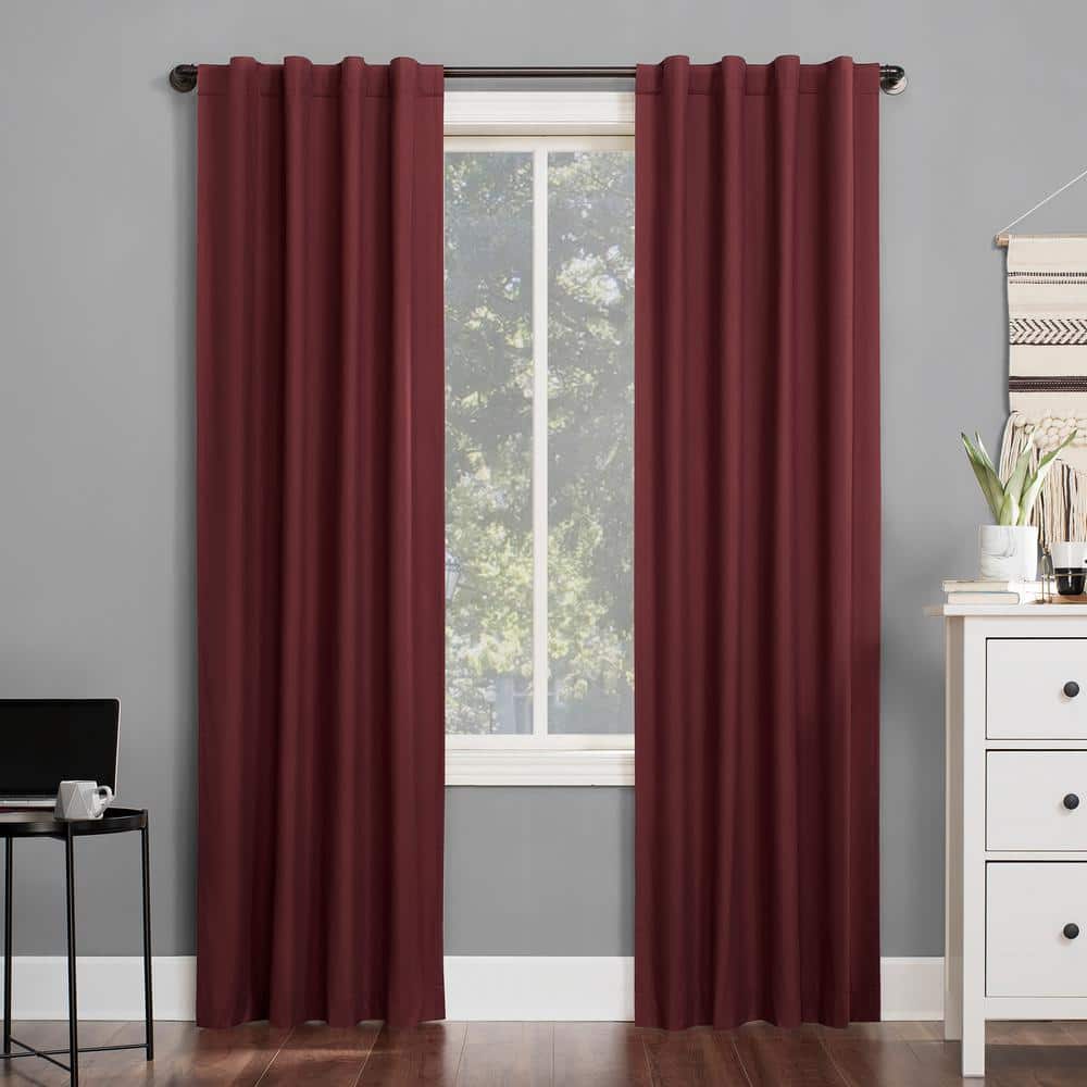 Sun Zero Cyrus Wine Red Polyester Solid 40 in. W x 84 in. L Noise ...