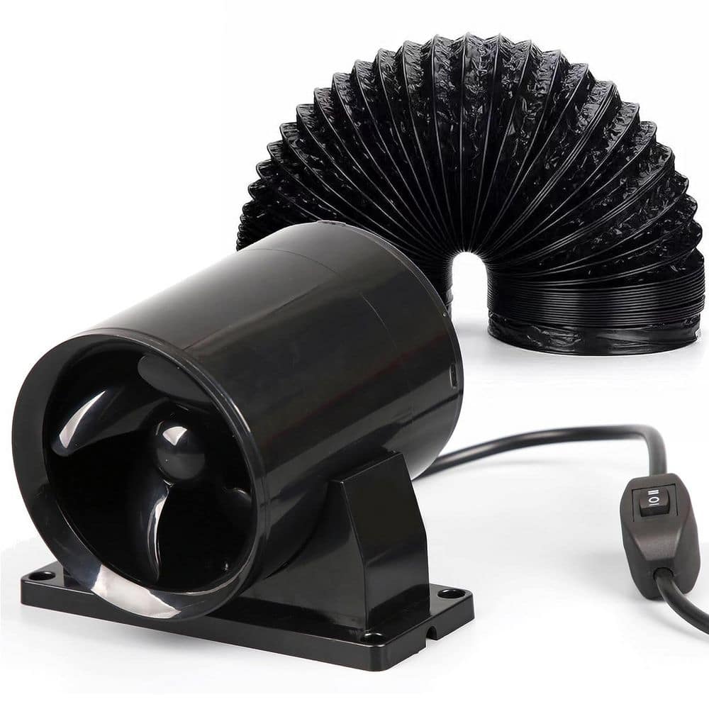 KIWDZFU 4 in. 2-Speed Inline Duct Fan with Hose and Clamps for ...