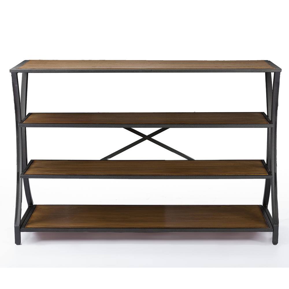 Baxton Studio Lancashire 49 in. Brown Standard Rectangle Wood Console ...
