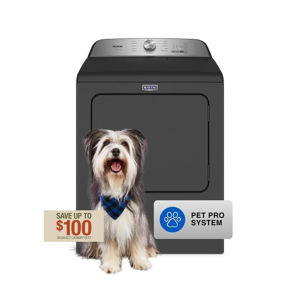 Maytag 7.0 cu. ft. Vented Pet Pro Electric Dryer in Volcano Black ...