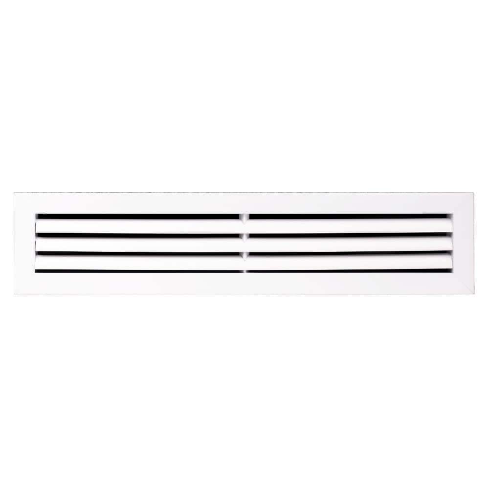 ACLAMINAIRE 24 in. x 4 in. Aluminum Return Air Grille in White L-RA ...