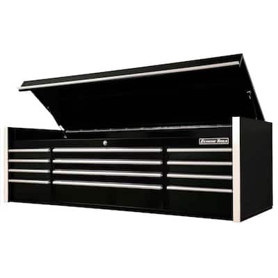 Extreme Tools EXQ 24 in. 4-Drawer 2-Shelf Black Professional Side Tool ...