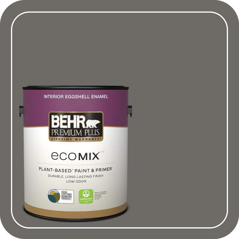 BEHR PREMIUM PLUS 1 gal. #PPU18-18 Mined Coal Eggshell Enamel EcoMix ...
