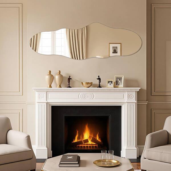 Wooakway 20 in. W x 59 in. H Asymmetrical Accent Wall Mirror Novelty ...