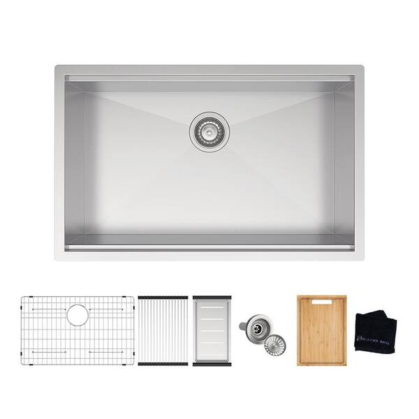 Reviews for Glacier Bay Zero Radius 30 in. Undermount Single Bowl 18 ...