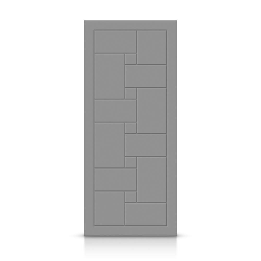 CALHOME 24 in. x 84 in. Hollow Core Light Gray Painted Composite MDF ...