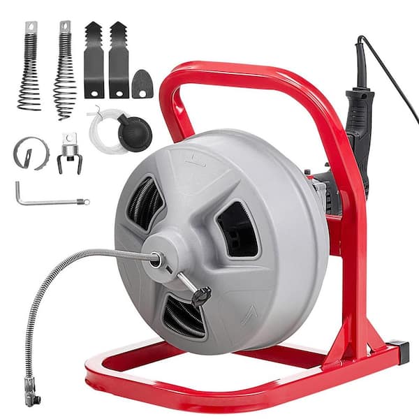 SKYSHALO Sewer Snake Auger w/ 228RPM Electric Drill, 50 ft. x 5/16 in ...