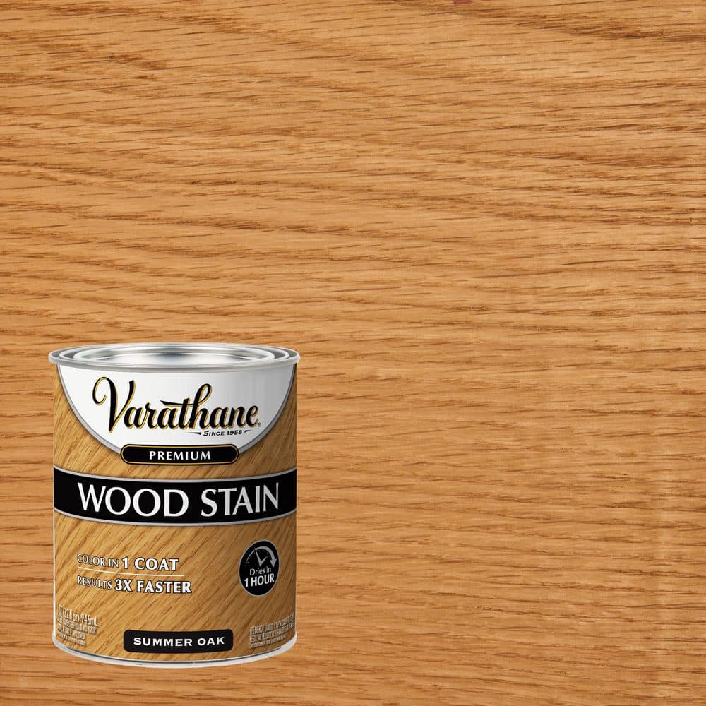 Varathane 1 qt. Summer Oak Premium Fast Dry Interior Wood Stain 266158 ...
