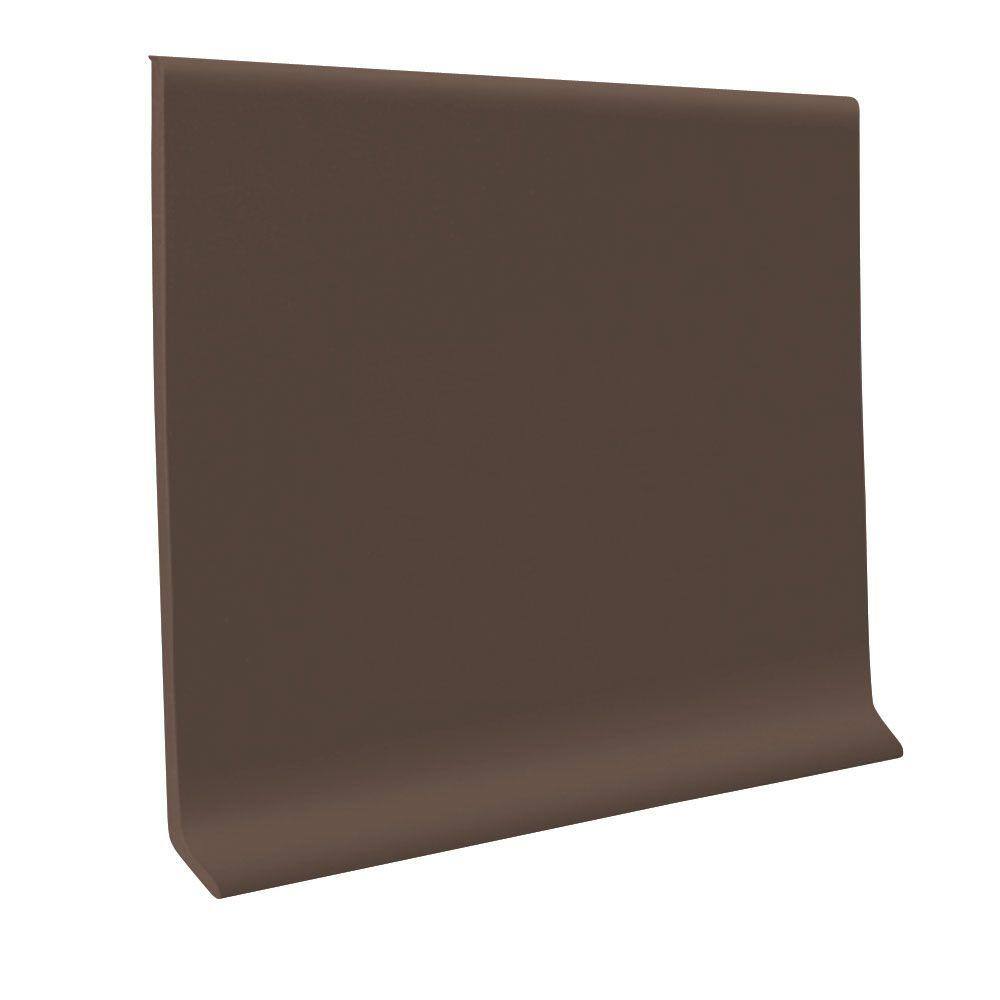 ROPPE Pinnacle Burnt Umber 6 in. x 120 ft. x 1/8 in. Rubber Wall Cove ...