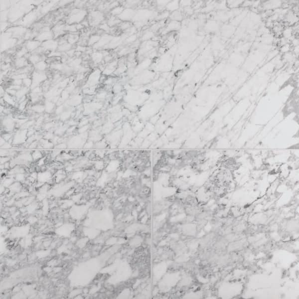 Jeffrey Court Venato White 12 in. x 24 in. Honed Stone Look Marble Wall ...