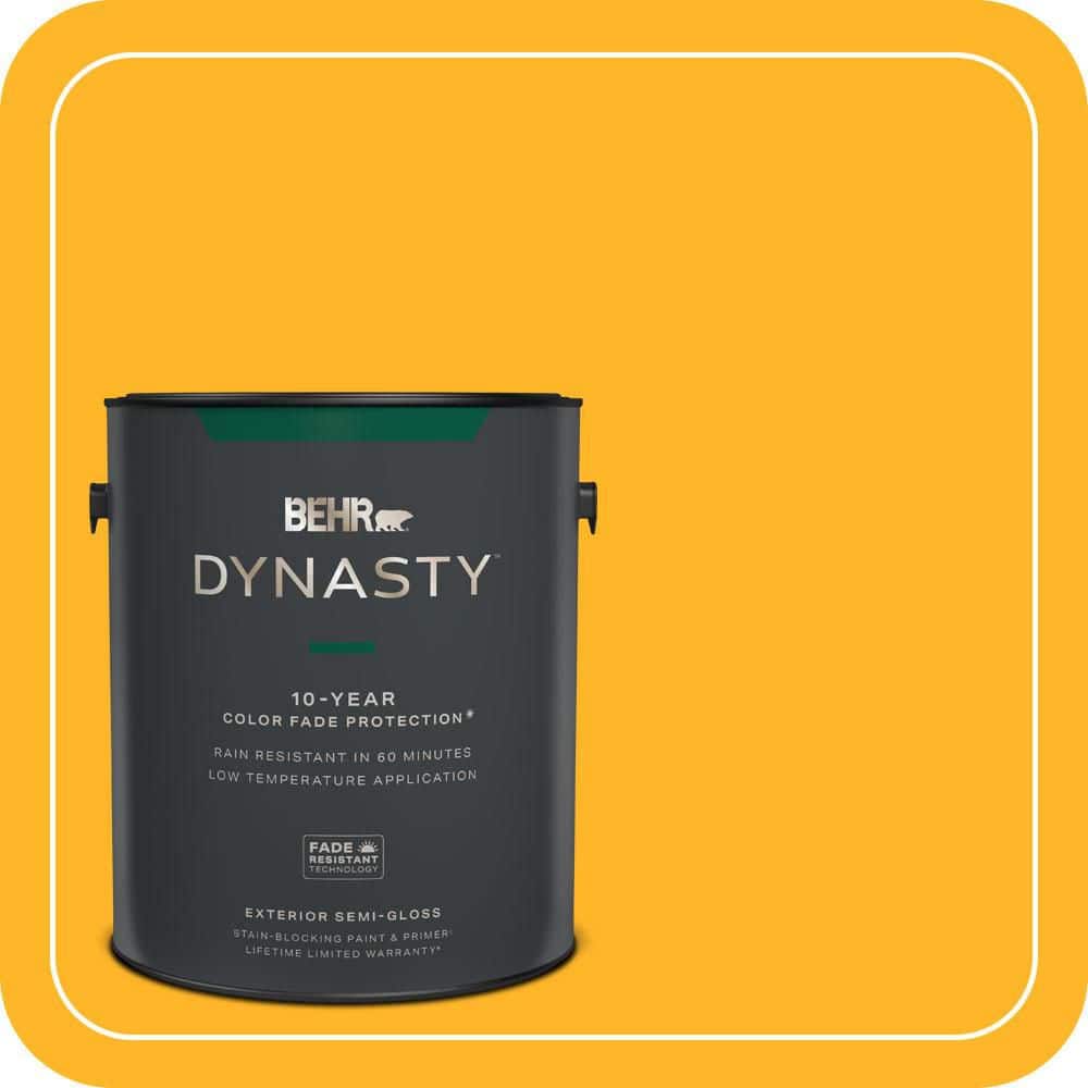BEHR DYNASTY 1 gal. #P260-7 Extreme Yellow Semi-Gloss Exterior Stain ...