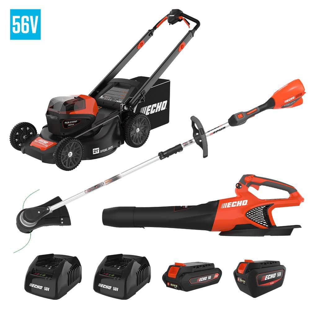 Reviews for ECHO 56V Cordless Battery Lawn Mower, String Trimmer and Blower Combo Kit with 2.5Ah ...