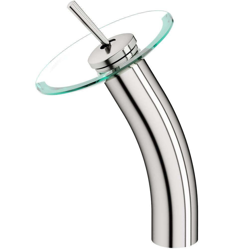 VIGO Waterfall Single Handle Single Hole Bathroom Vessel Faucet In