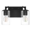 Home Decorators Collection Helenwood 12.75 in. 2-Light Matte Black ...