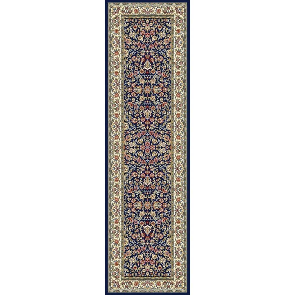Home Decorators Collection Gorman Blue/Ivory 2 ft. x 11 ft. Indoor ...