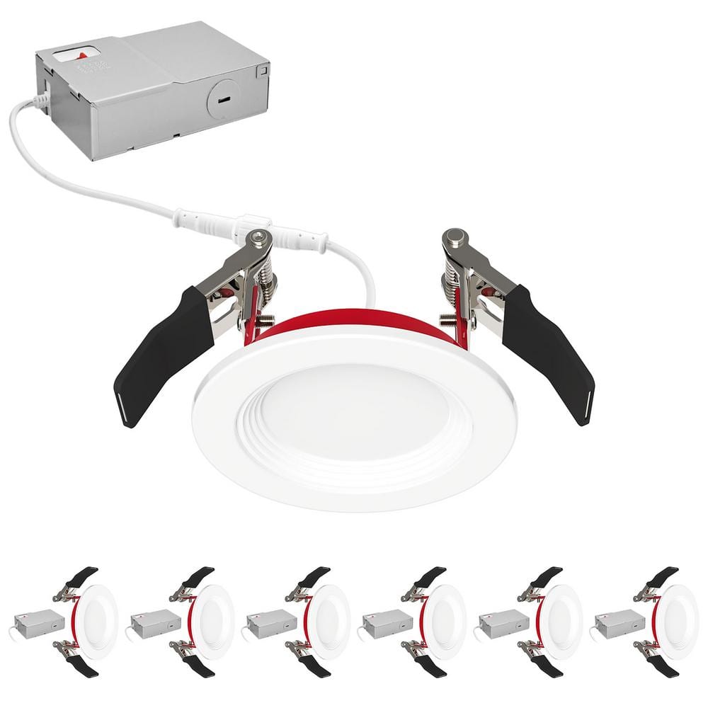 LUXRITE 3 in. Integrated LED Recessed Light Fire Rated 5CCT, 2-Hour ...